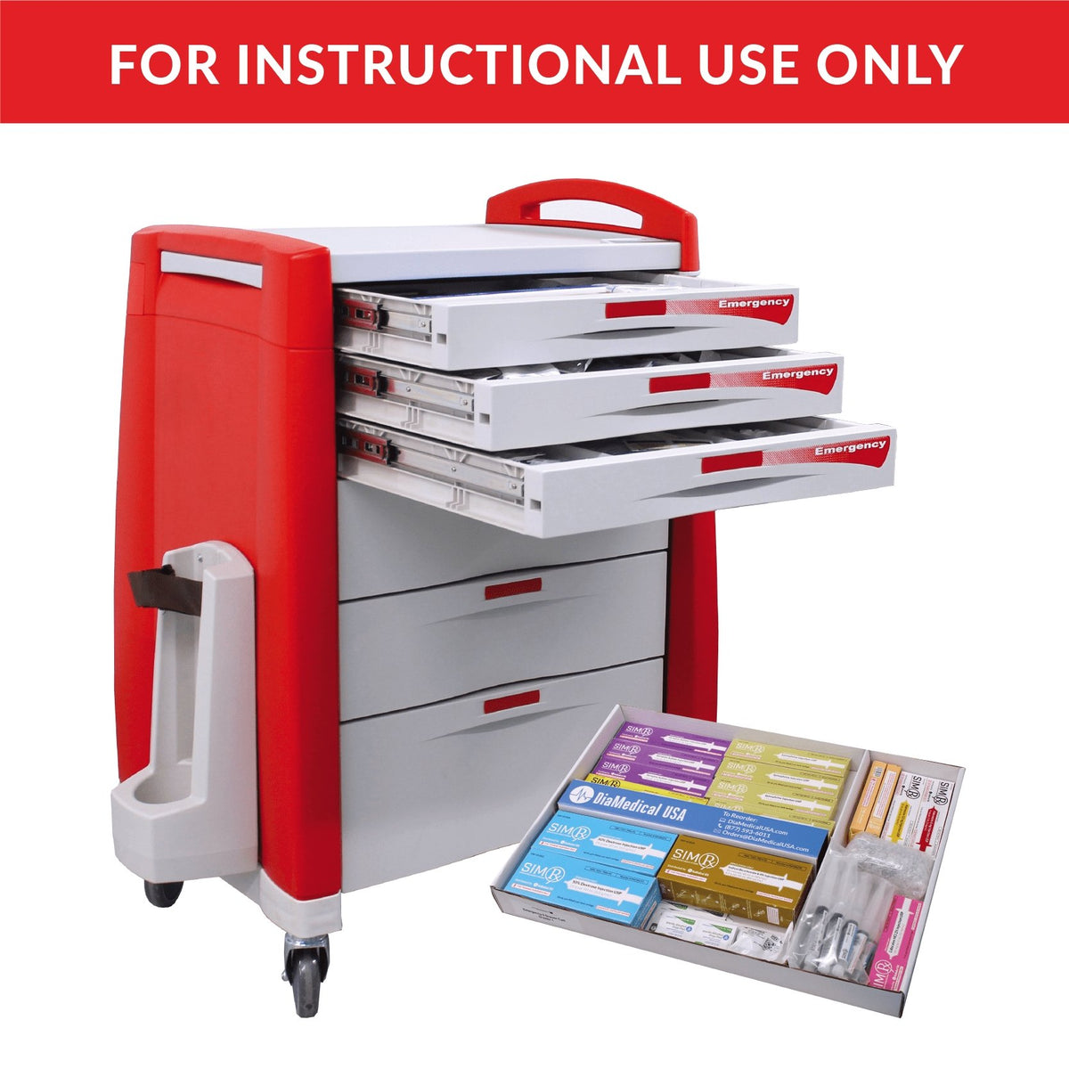 Loaded 6 Drawer Emergency Crash Cart for Simulation – Sim & Skills